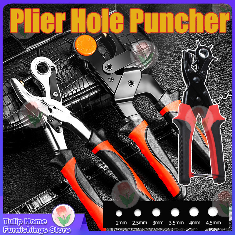 Heavy Duty Plier Hole Puncher Leather Hole Punch Hand Tool Penebuk ...