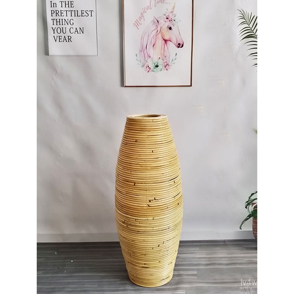 Hiasan Pasu Lantai Anyaman Rotan Asia Tenggara untuk Bunga Kering dan ...