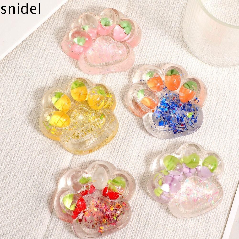 SNIDEL Cartoon Fidget Toy, Soft Transparent Fruit Cat Paw Squeeze Toy ...