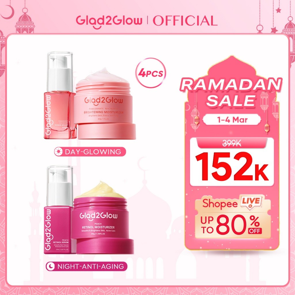 【Glowing & Anti-aging SET】Glad2Glow DAY & NIGHT RENEW SET Pomegranate ...