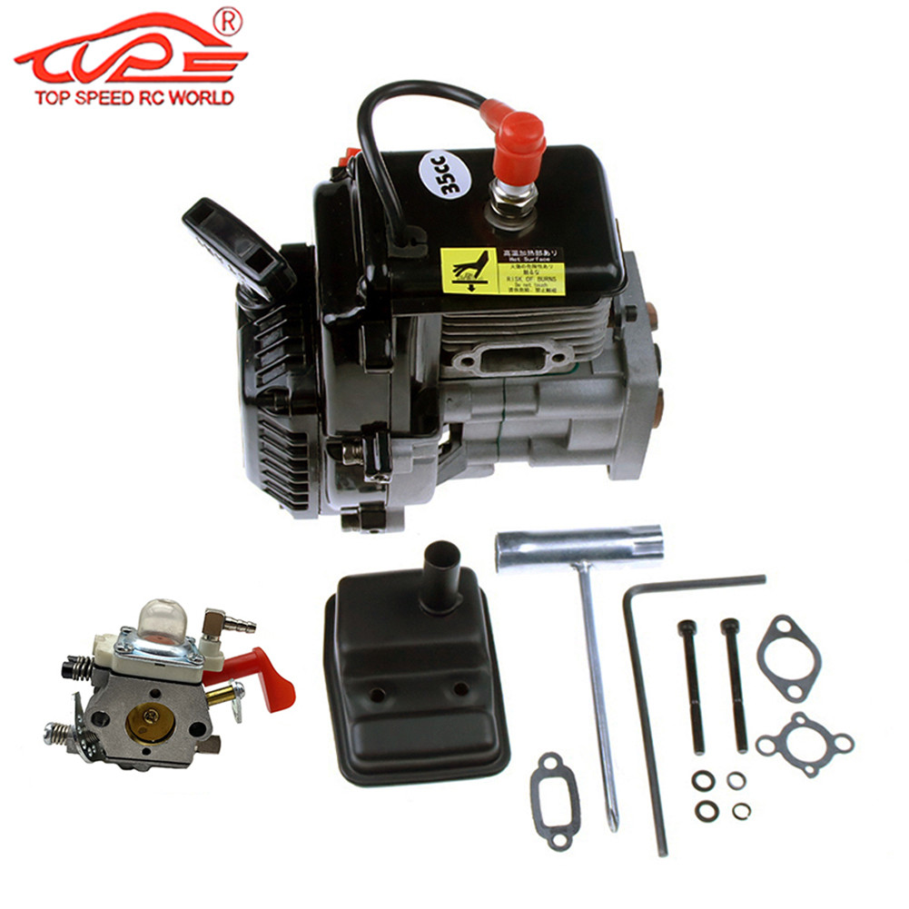 Rc Upgrade 29CC- 35CC 2-Stroke 4 Bolt Engine with Carburetor+ Muffler for 1/5 HPI Rofun Rovan Km ...