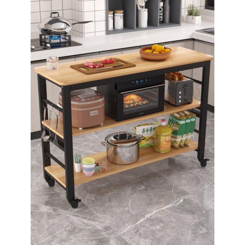 Meja Papan Pemotong Dapur dengan Roda, Meja Panjang Kecil, Meja Storan ...