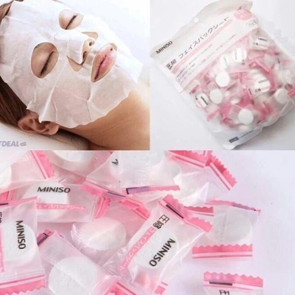 Premium Japanese Miniso Compressed Paper Mask, Miniso Mask, Tonner Mask ...
