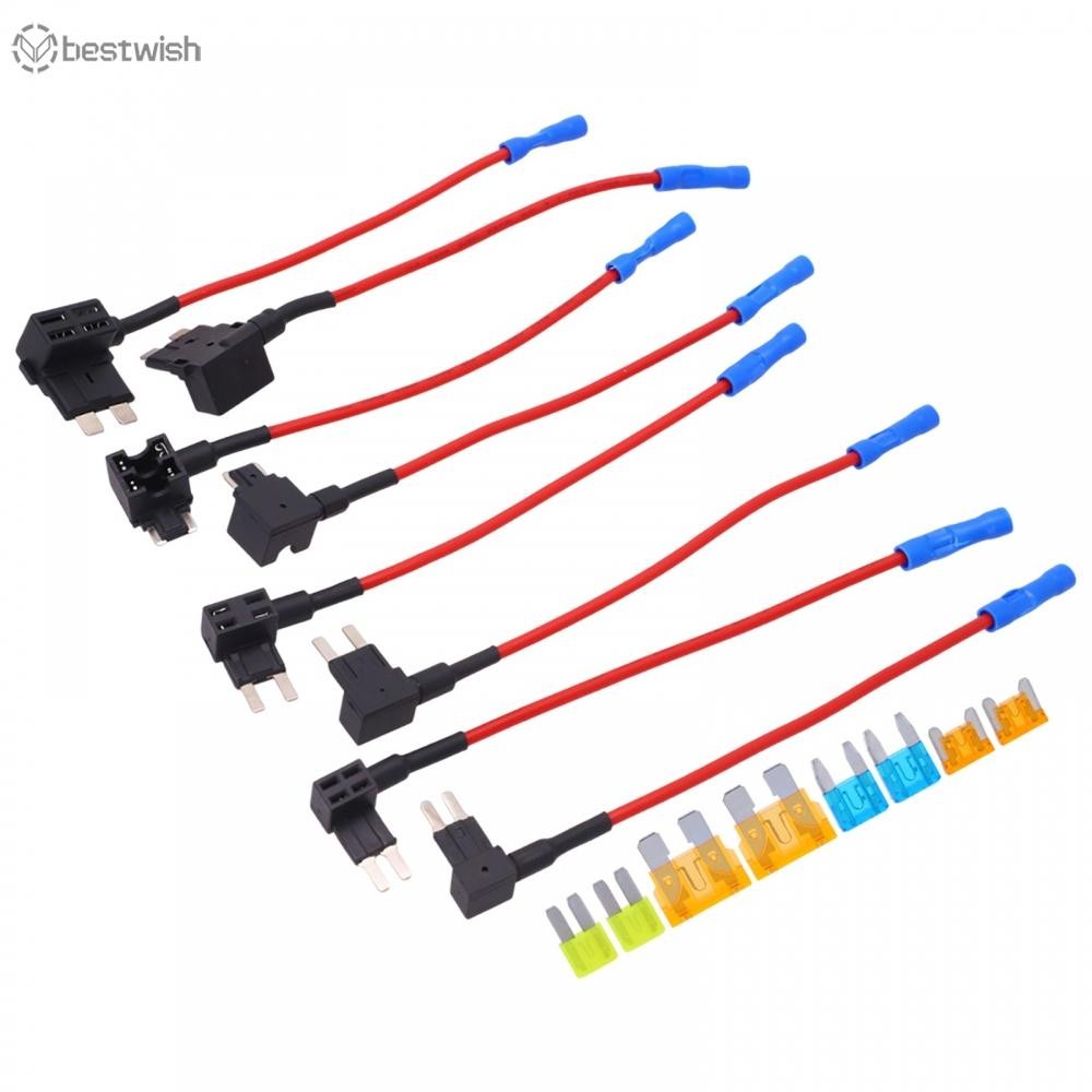[BESTWFM] -Fuse Taps Set 4 Types Fuses Circuit Adapter and Fuse Kit for ...