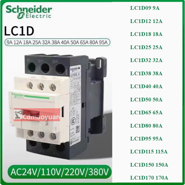 Lc1d09 LC1D12 LC1D18 LC1D25 LC1D32 LC1D38 LC1D40 Schneider AC Contactor ...