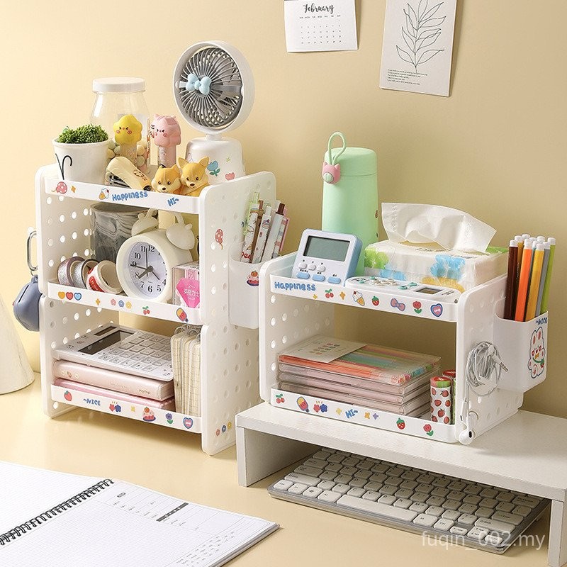 Original Design Desktop Double-Layer Storage Rack Muji Style Hole Board ...