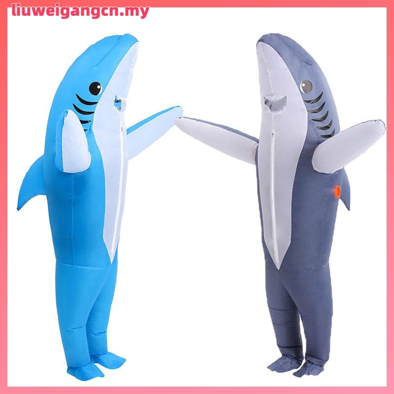 Adult Blue Sharks Inflatable Costumes Halloween Anime Cosplay Costume ...