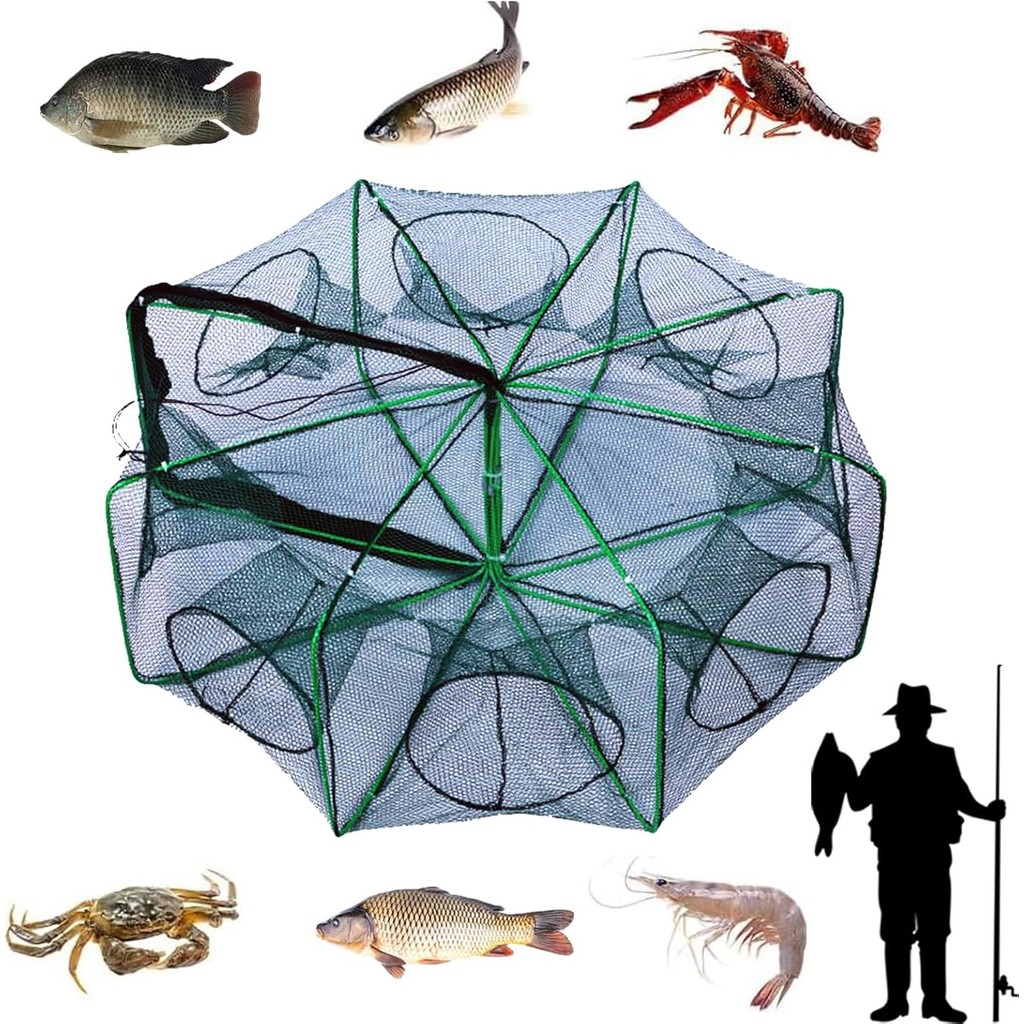 Jaring Perangkap Memancing Boleh Lipat Ajaib Jaring Kit Ikan untuk Ikan ...
