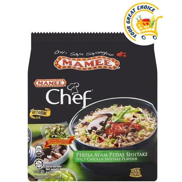 Mamee Chef Instant Noodles Spicy Chicken Shiitake 4’s x 82g | Shopee ...