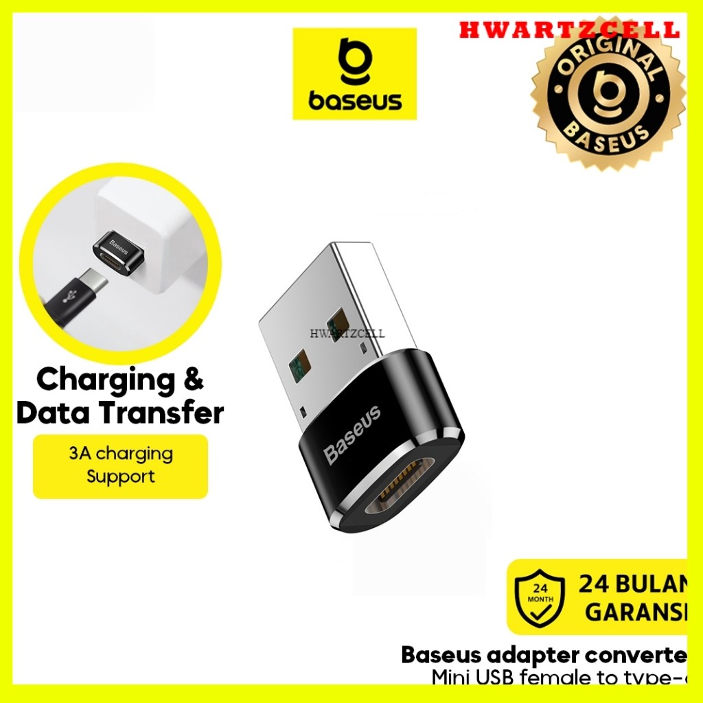 [HWARTZ] Baseus Office OTG USB Hub Mini Type-C Female to USB Male Adapter Converter Black ...