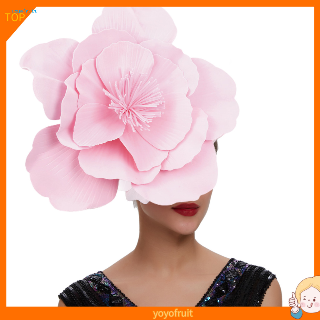 YOF Big Flower Shaped Fascinator Hat Colorful Flower Headpiece ...