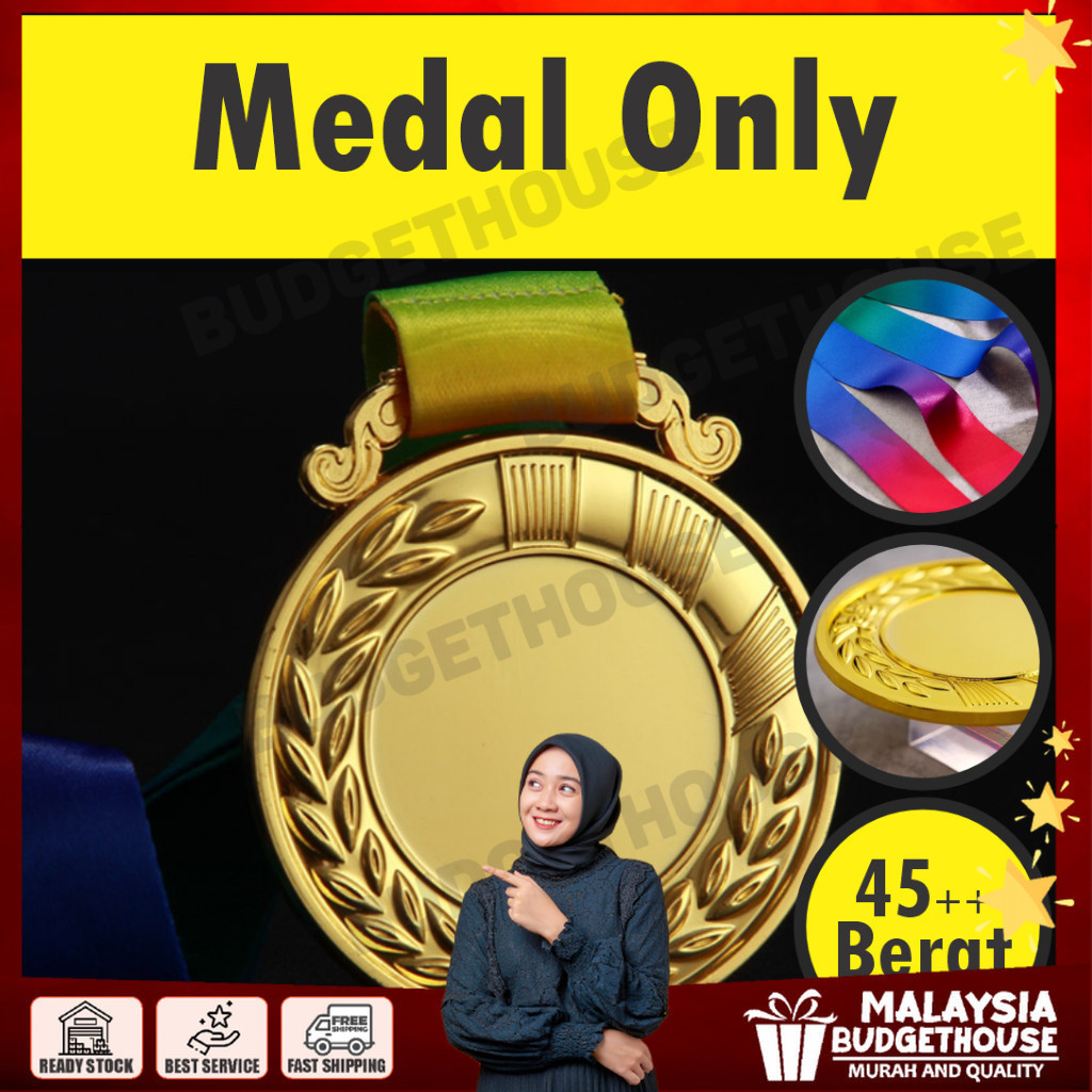METAL Medal Both Side Sticker Medal Besi With Ribbon Alloy Gold,Silver ...