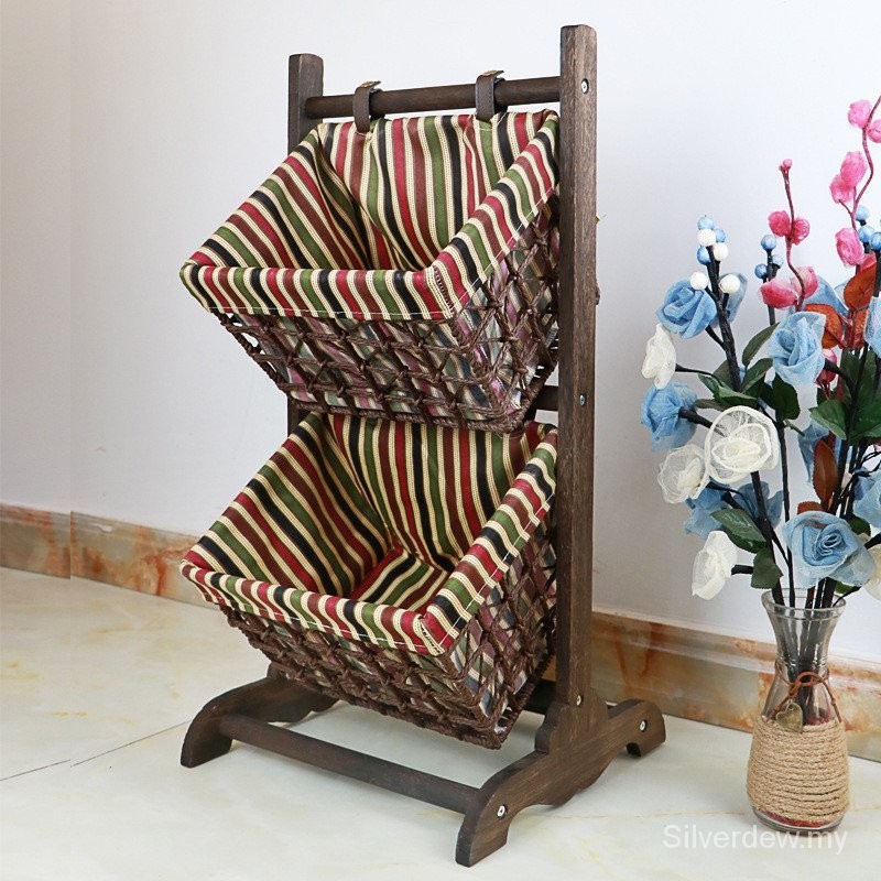 Solid Wood Shelf Bedroom Living Room Storage Rack Creative Floor ...