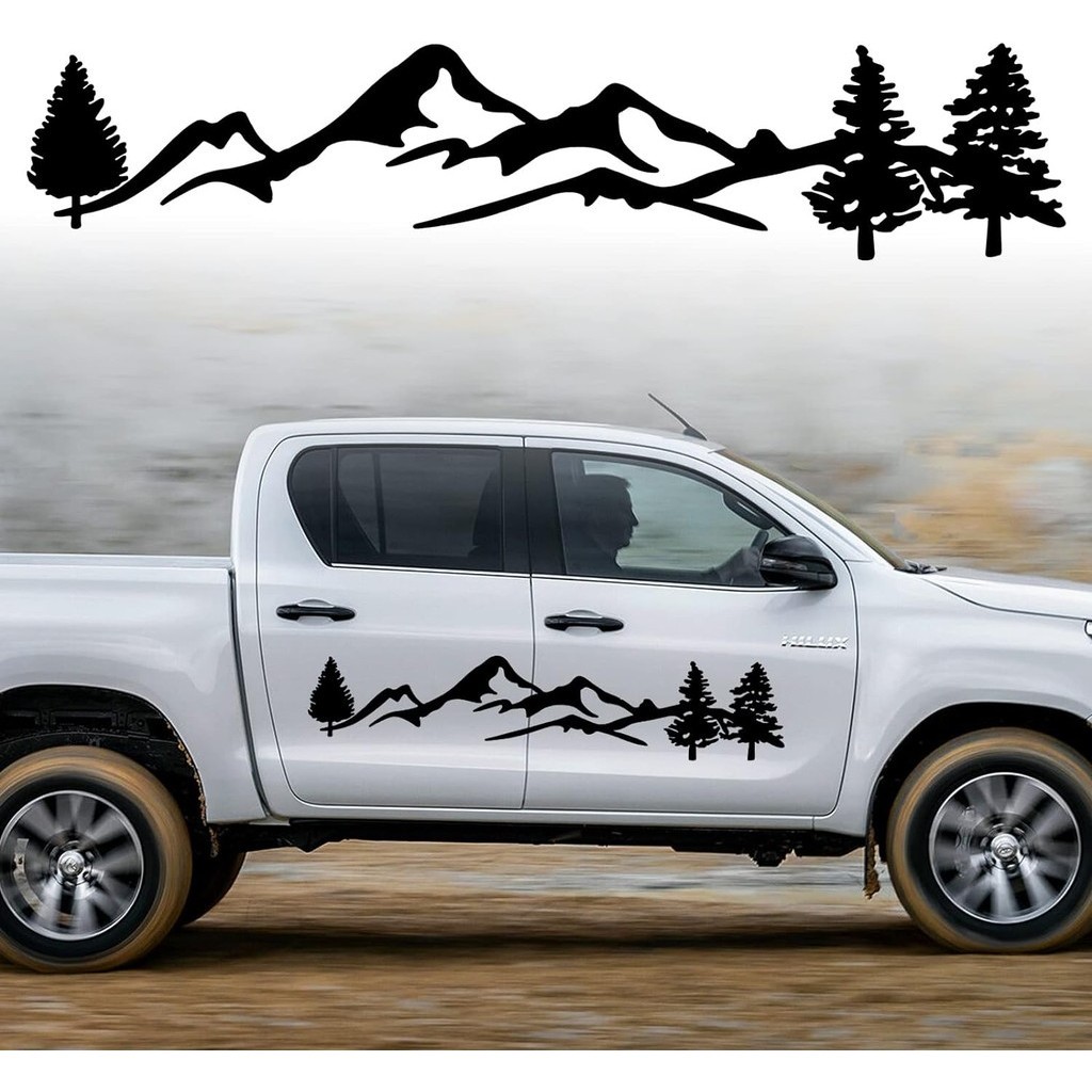 Mountain Car Decals, Cool Auto Stickers Waterproof Vinyl Hood Decal Car ...