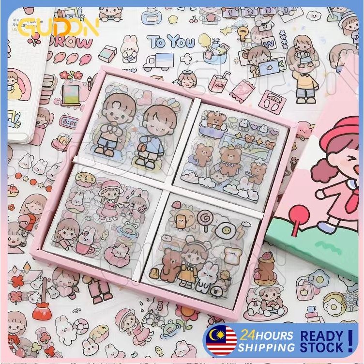 Decorative Cute Sticker Gift Box Girl Hand Account Sheets School ...