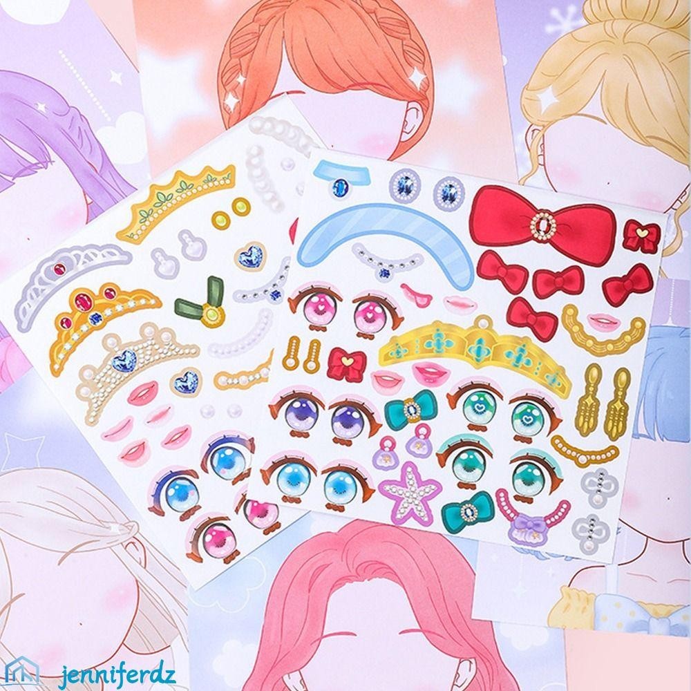 JENNIFERDZ Make Your Own Princess Sticker Student School Children Gifts ...