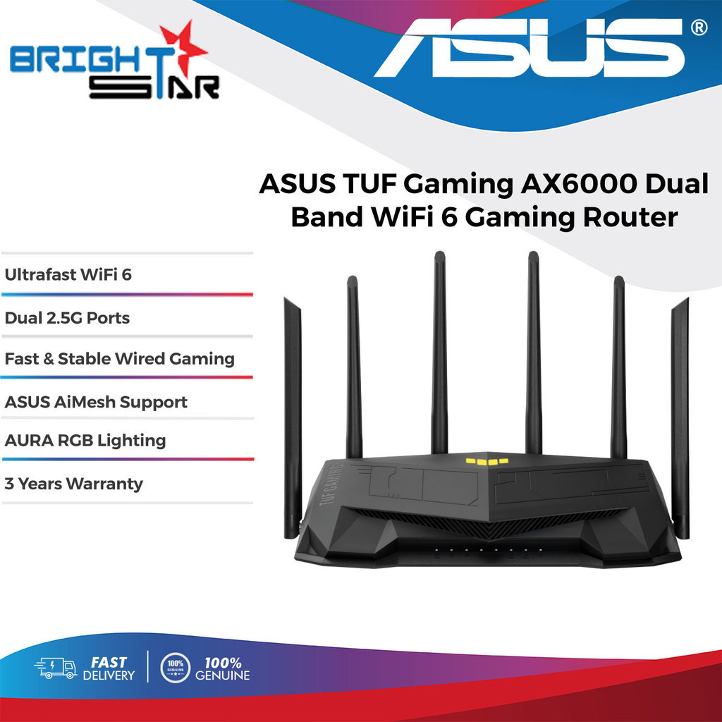 ASUS TUF Gaming AX6000 Dual Band WiFi 6 Gaming Router with AURA RGB ...