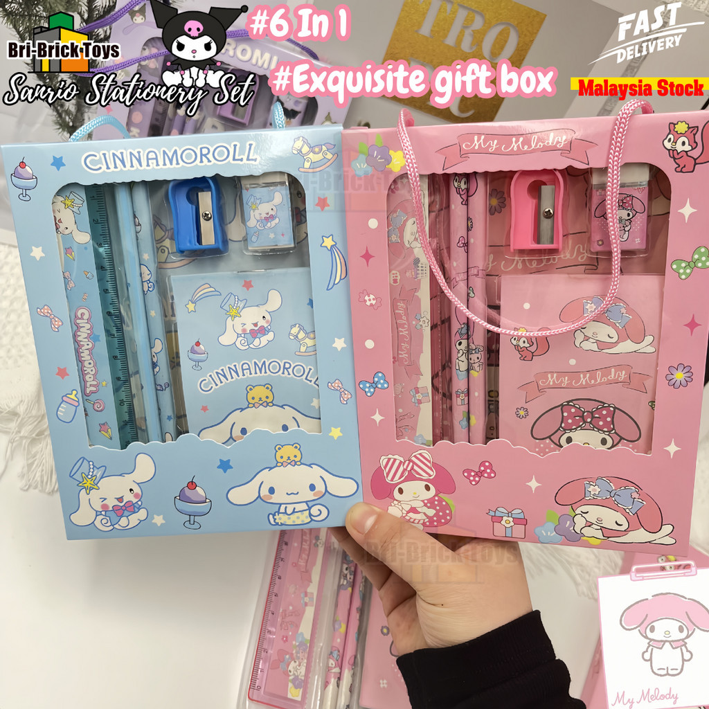 Sanrio Stationery Set Birthday Gift For Kids School Barang Kuromi Murah ...