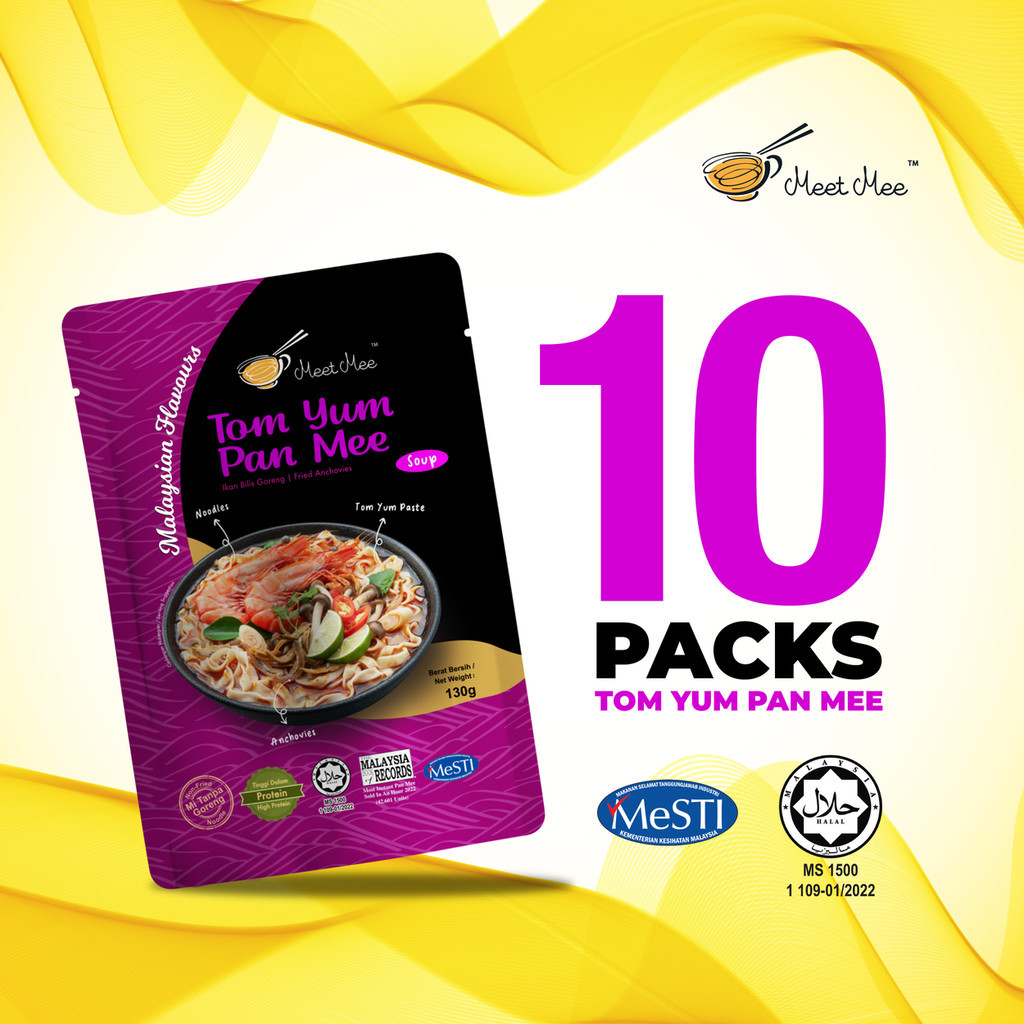 【HALAL Bundle TYK 10 in 1 】Tom Yum Soup Pan Mee (Fried Anchovies)｜Tom ...