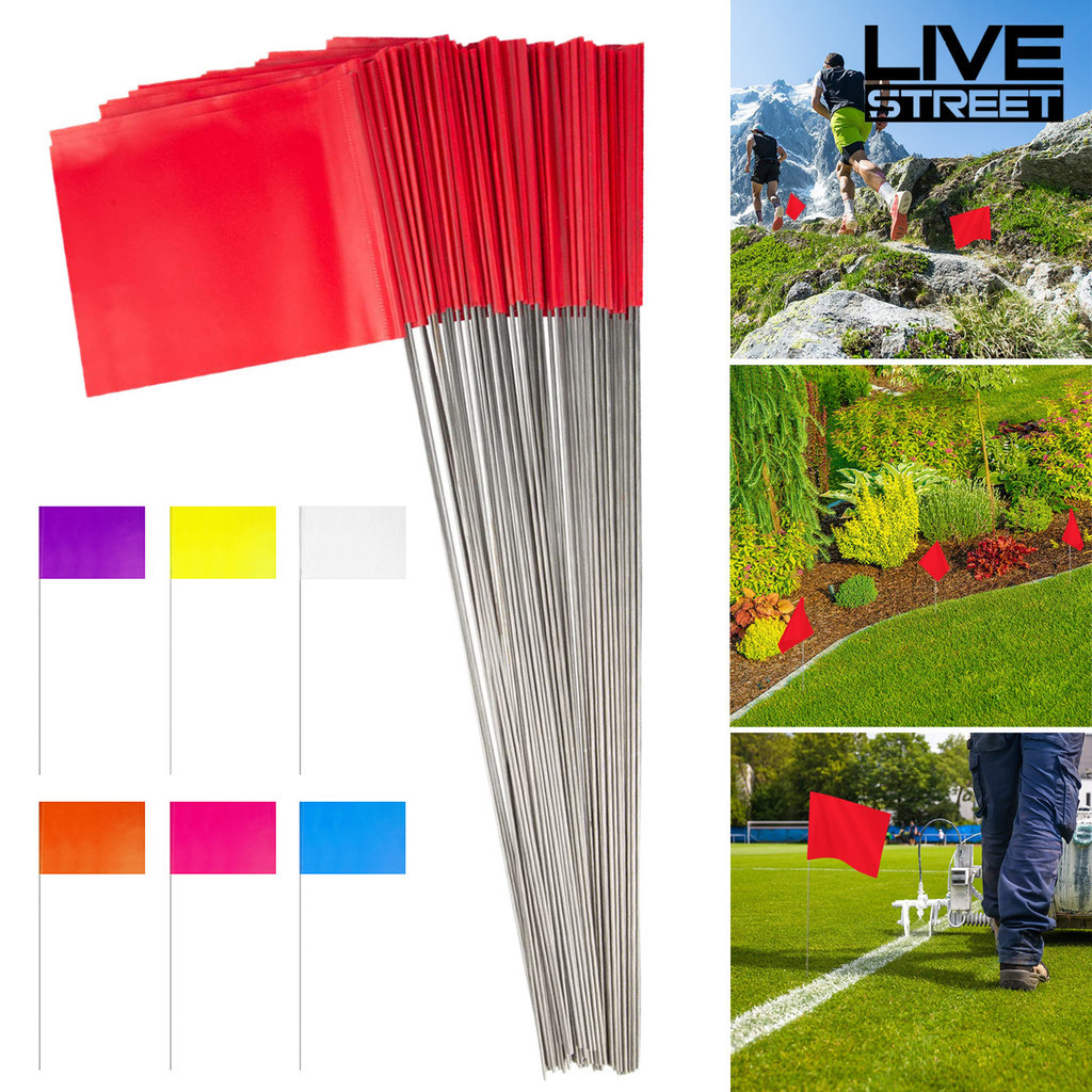 Livestreet 100Pcs Marking Flags Lawn Flag Markers Waterproof Non-Fading ...