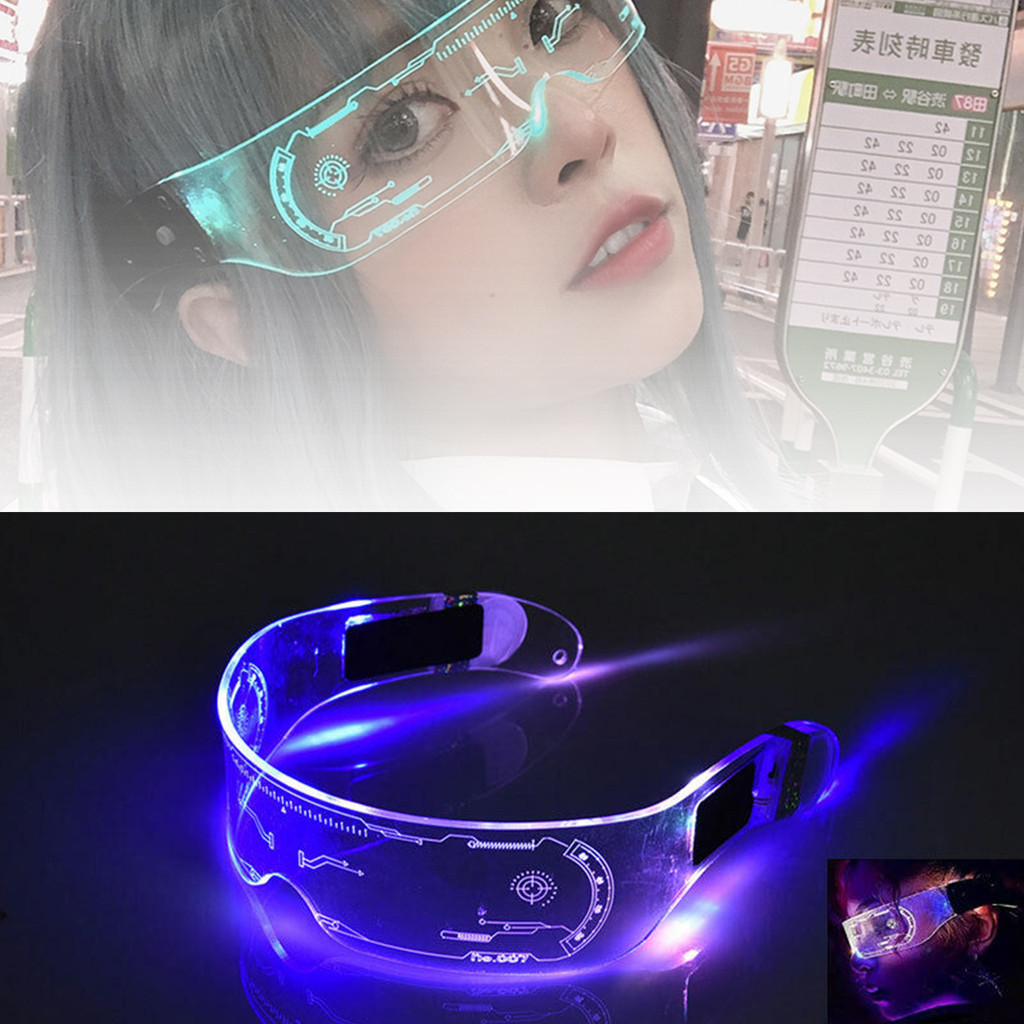2024 Fashion cyberpunk Neon Party Glasses For Nightclub DJ Dance bar ...