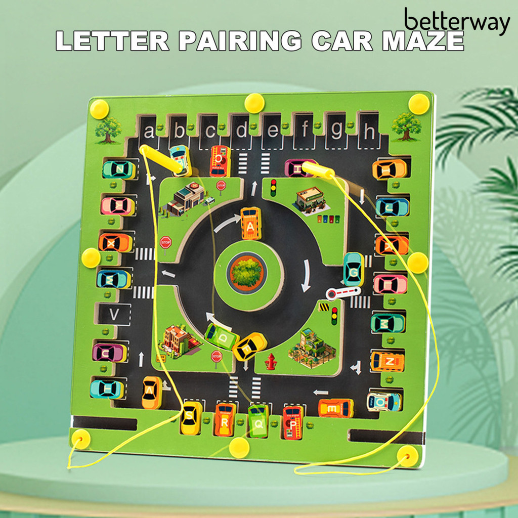 Betterway ic Alphabet Maze Board Parking Lot Game Toddlers Letter ...