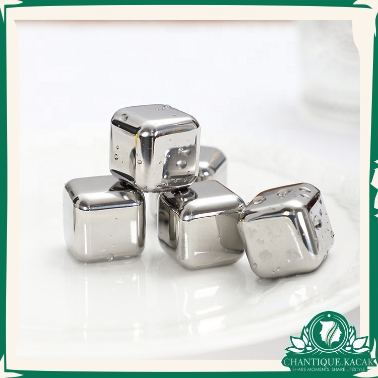 CK 1pcs Ice Cubes Freezing Reusable Metal Chilling Stones Stainless ...