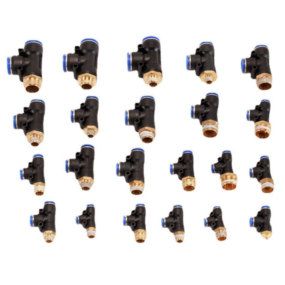 Trachea Tee Quick Connector Pneumatic Quick Plug Fittings T-Shaped Side External Thread PD4 6 8 ...