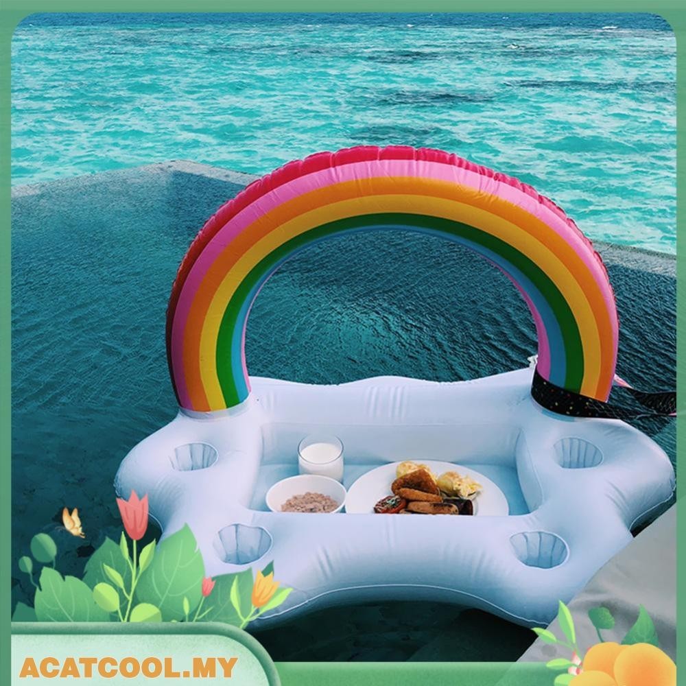 [Acatcool.my] 2Types Summer Party Bucket Rainbow Cloud Cup Holder Inflatable Pool Float Beer ...