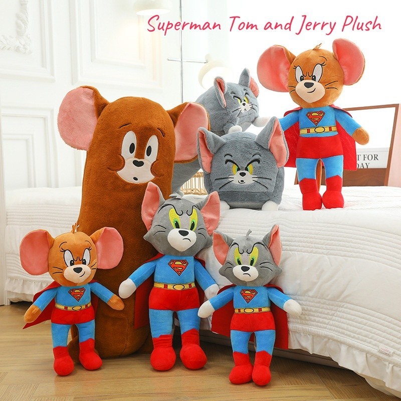 Superman Tom and Jerry Plush Toys Adorable Jerry Mouse and Tom Cat ...