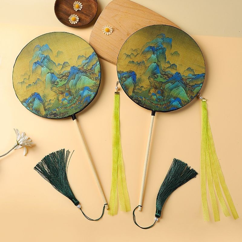 Qianli Jiangshan Tuan Fan Ancient Fan Hanfu Only This Green Influencer ...