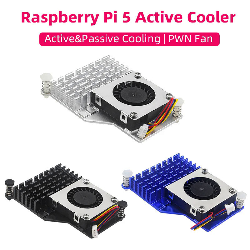 Raspberry Pi 5 Active Cooler Aluminum Heatsink PWM Speed Adjustable Fan ...