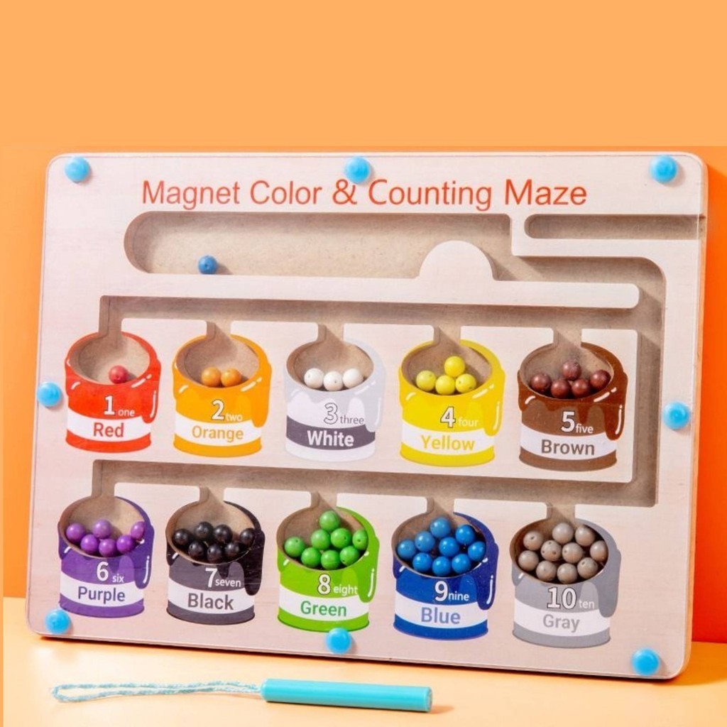 Magnetic Colour and Number Matching Maze/Montessori Sorting Game ...