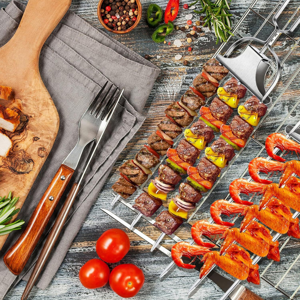 Three-prong Grilling Fork Stable Load-bearing Fork Stainless Steel Bbq ...