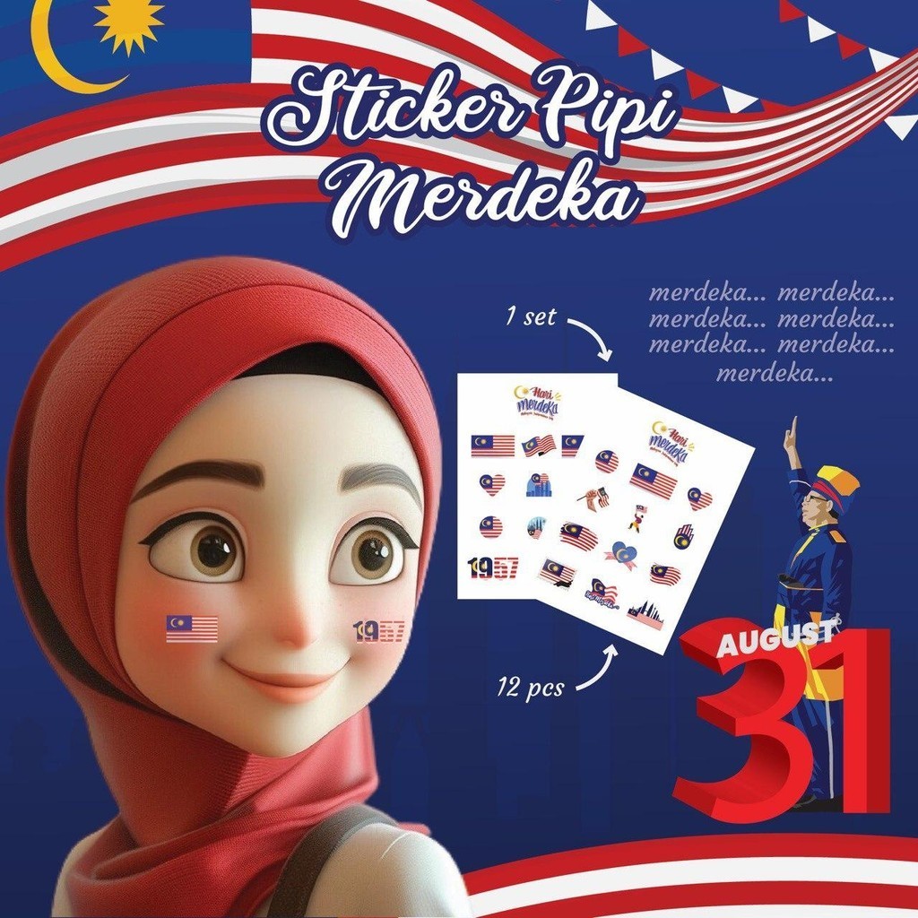 Sticker Pipi Hari Merdeka 2024 | Shopee Malaysia