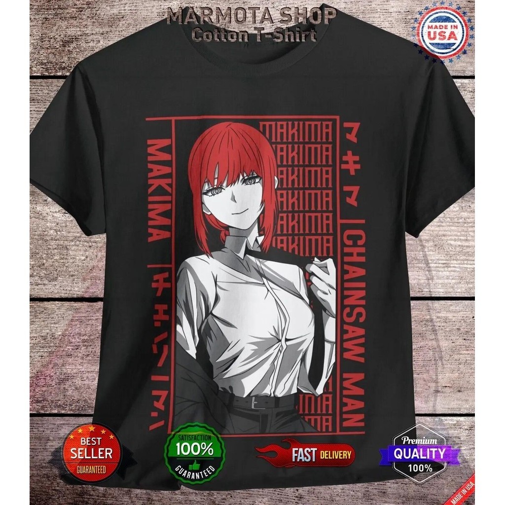 Makima Chainsaw Man Shirt Anime Tee T-Shirt Pochita Horror Manga Otaku ...