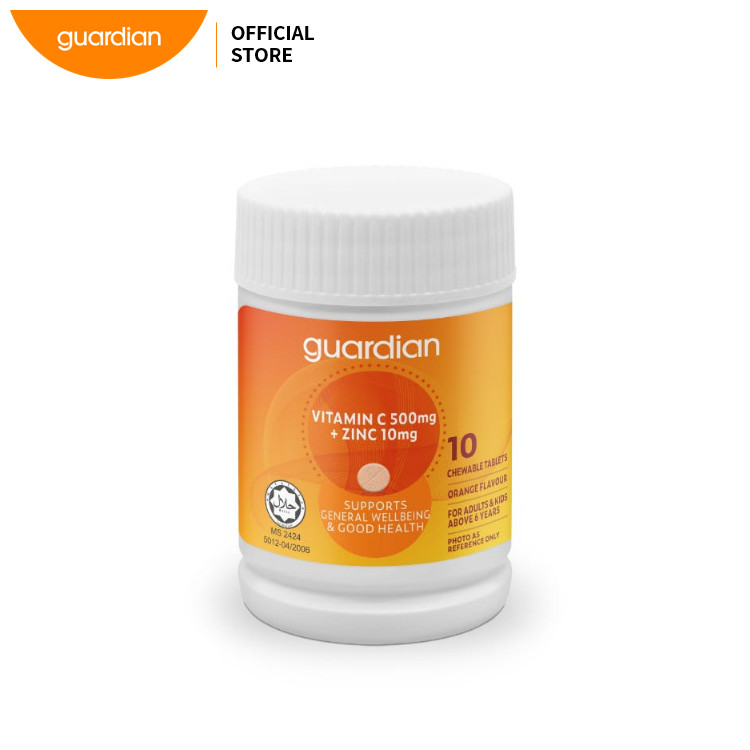 Guardian Vitamin C 500Mg + Zinc 10Mg Chewable 10S | Shopee Malaysia