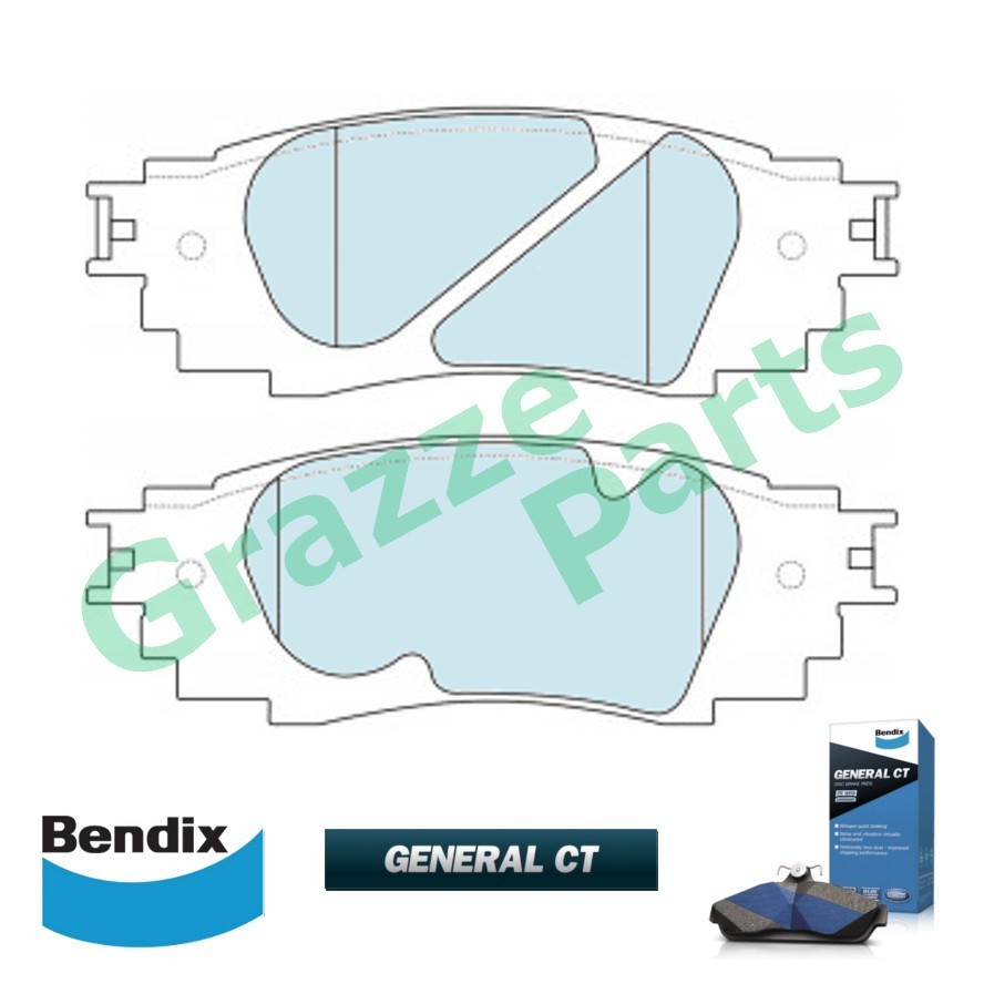 Bendix General CT Disc Brake Pad Front for DB2469 Toyota CHR C-HR 1.8 2.0 2016 Lexus RX300 2018 ...