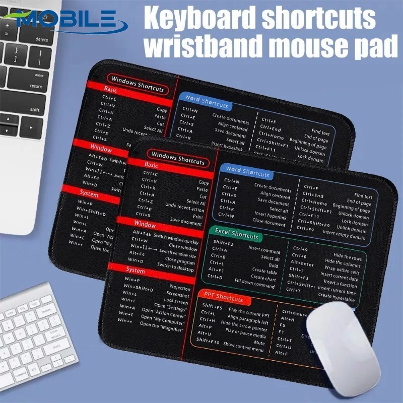 Mouse Mat - Excel, Word, PPT Shortcuts - Non-Slip Rubber Base - Office ...