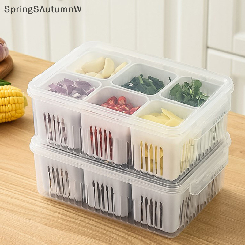 [SpringSAutumnW] 6 Grids Food Fruit Storage Box Compartment ...
