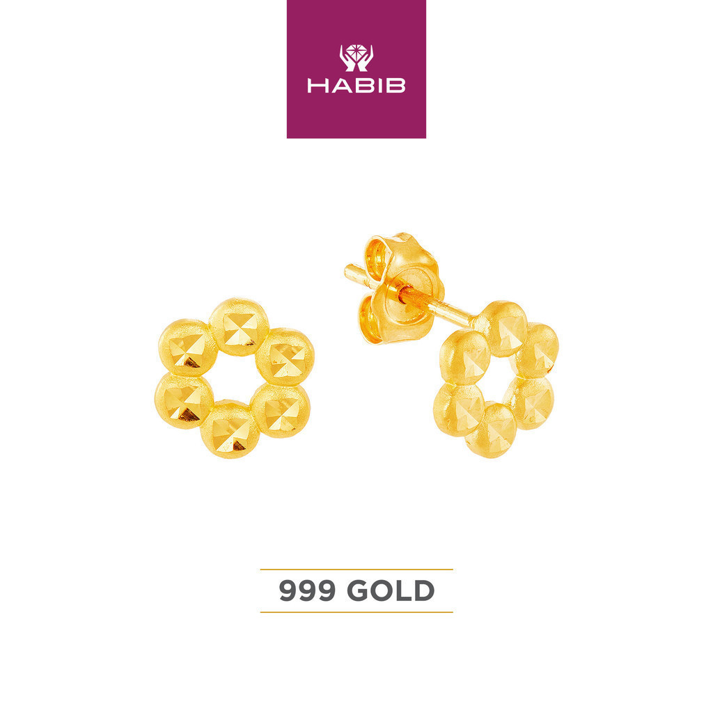 HABIB 999/24K Yellow Gold Earrings WWGE590524 | Shopee Malaysia