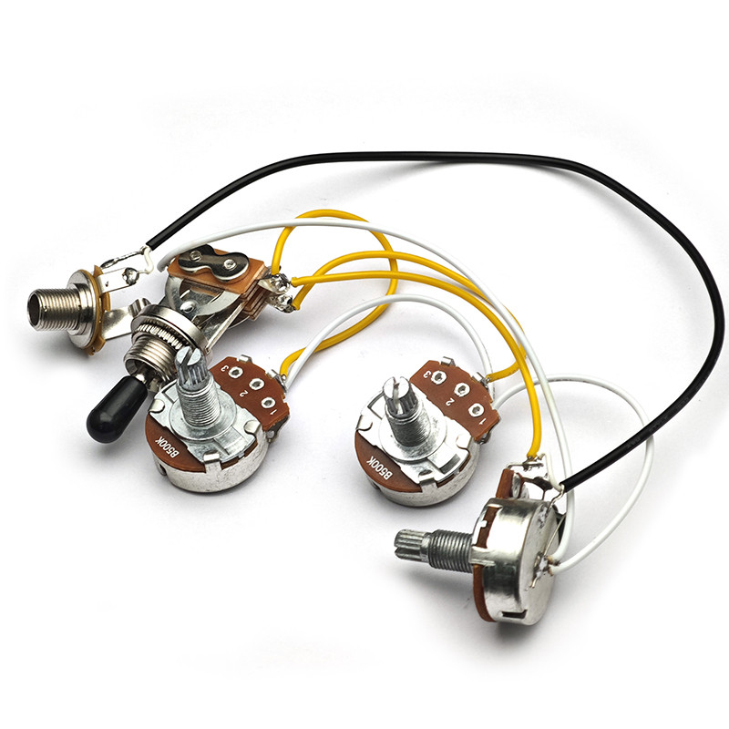 Guitar Wiring Harness Prewired 2 Volume 1 Tone 3PCs-500K Pots 3-Way ...