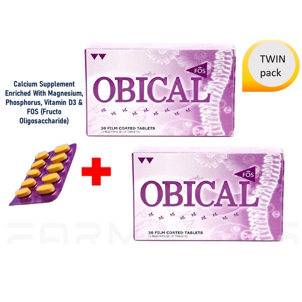 Obical with FOS 30 x 2 Boxes + 10 Tablets EXP:09/2026 [ Calcium ...
