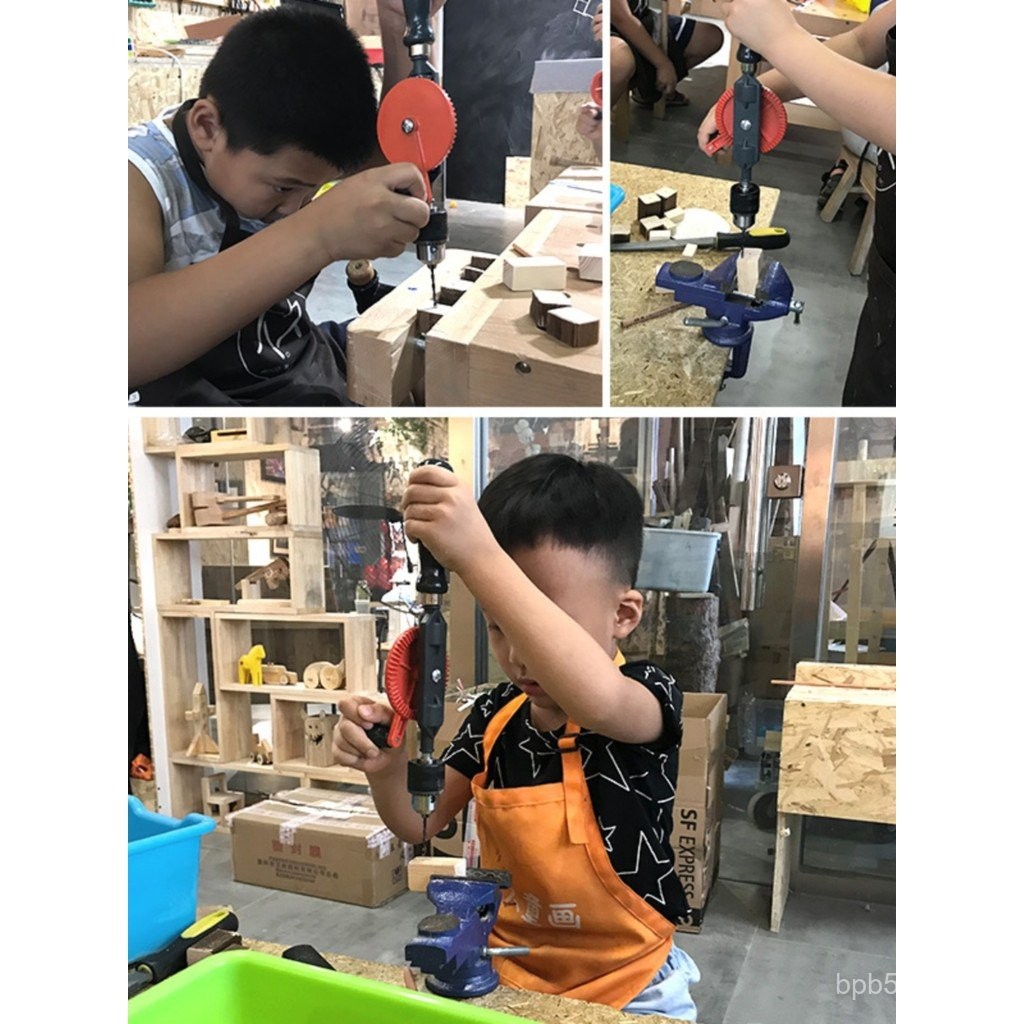 Gerudi Tangan Alat Gerudi Penebuk Kerja Kayu DIY Kanak-kanak Gerudi ...