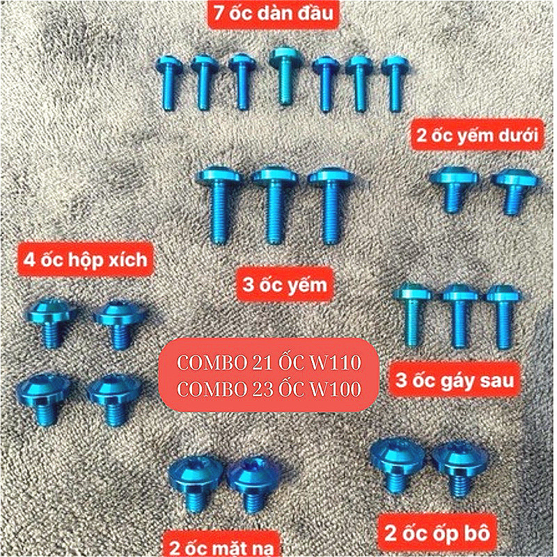 Gr5 Titanium Screw Set to Install Wave 50/100/110 Fairing with ...