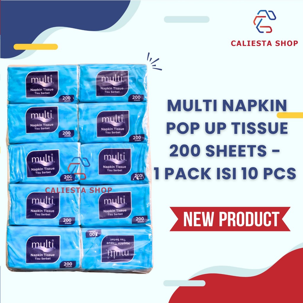 Multi Napkin Pop Up Tissue 200 Sheets - 1 Pack contains 10 Pcs | Shopee ...