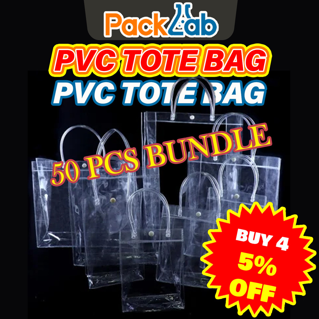 50PCS Kahwin Doorgift Wedding Tote Bag Transparent PVC Bag Gift Clear ...