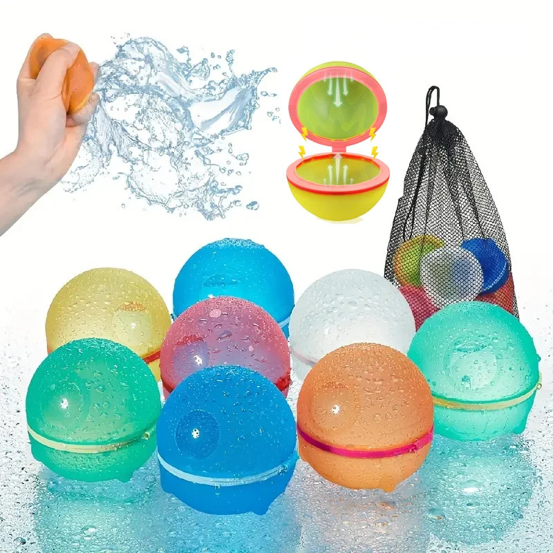 Reusable Magnetic Water Balloons Refillable Water Balloon Quick Fill ...
