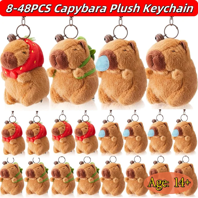 8-48Pcs Capybara Plush Keychain Toy Cute Capybara Stuffed Animals Toy ...