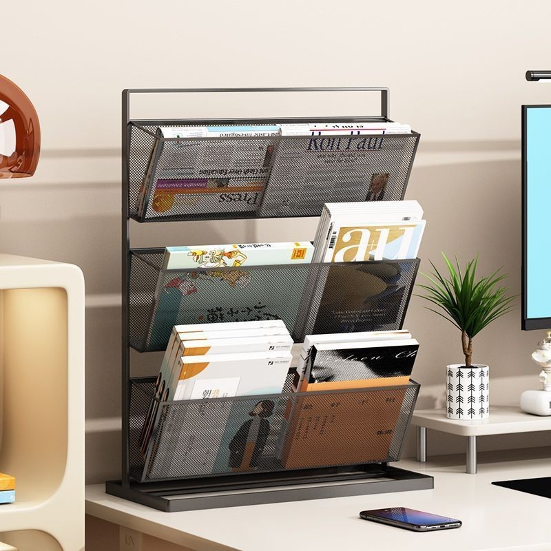 Bookshelf, desktop book storage rack, data display rack, newspaper rack ...